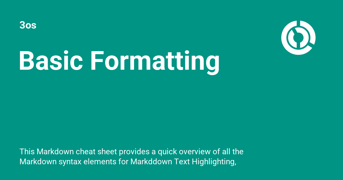 Basic Formatting - 3os